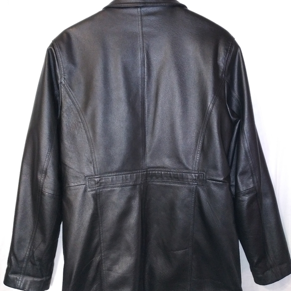 Nikon | Jackets & Coats | Black Leather Coat | Poshmark